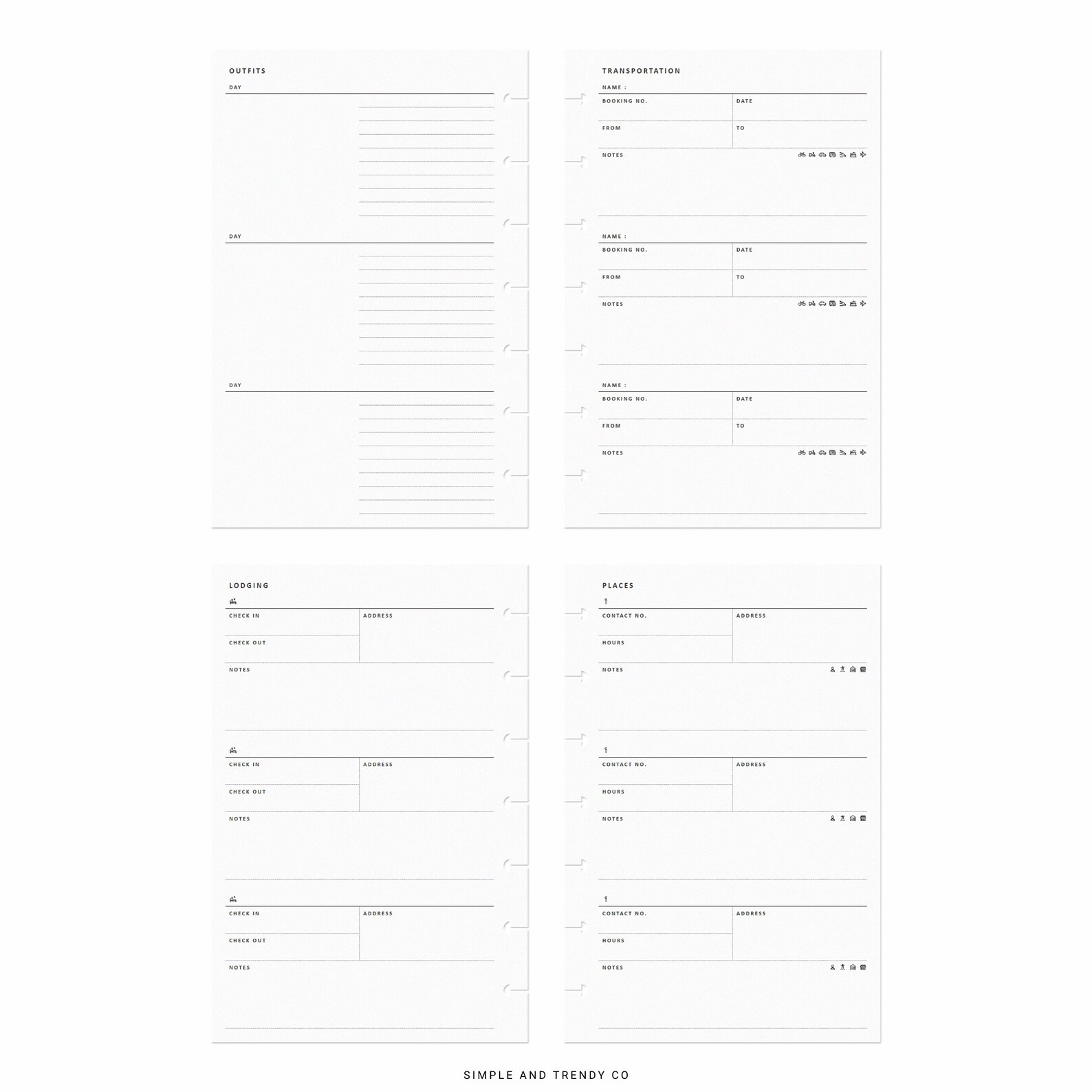 Travel Planner Printable Happy Planner Mini Family Vacation - Etsy