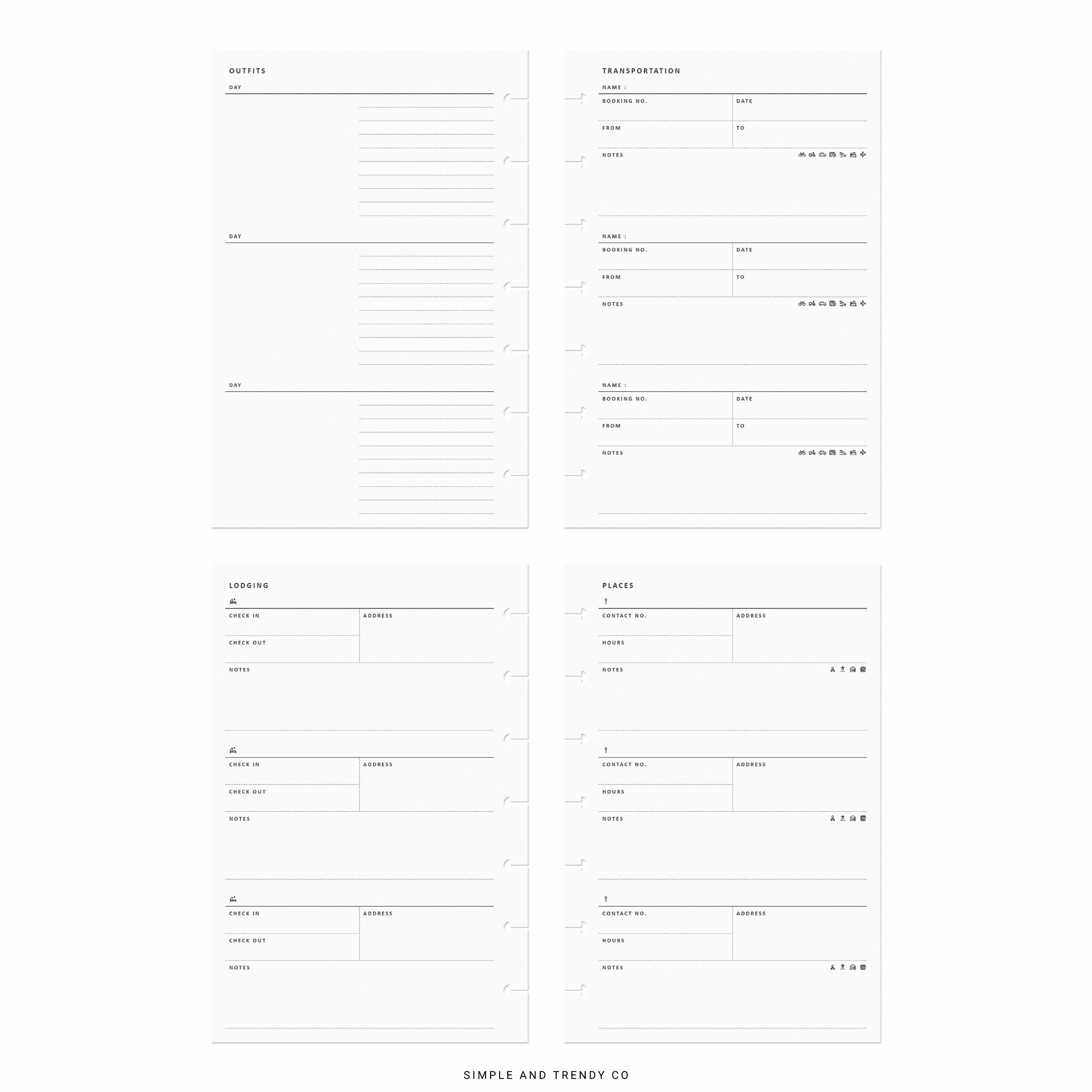 Travel Planner Printable Happy Planner Mini Family Vacation - Etsy