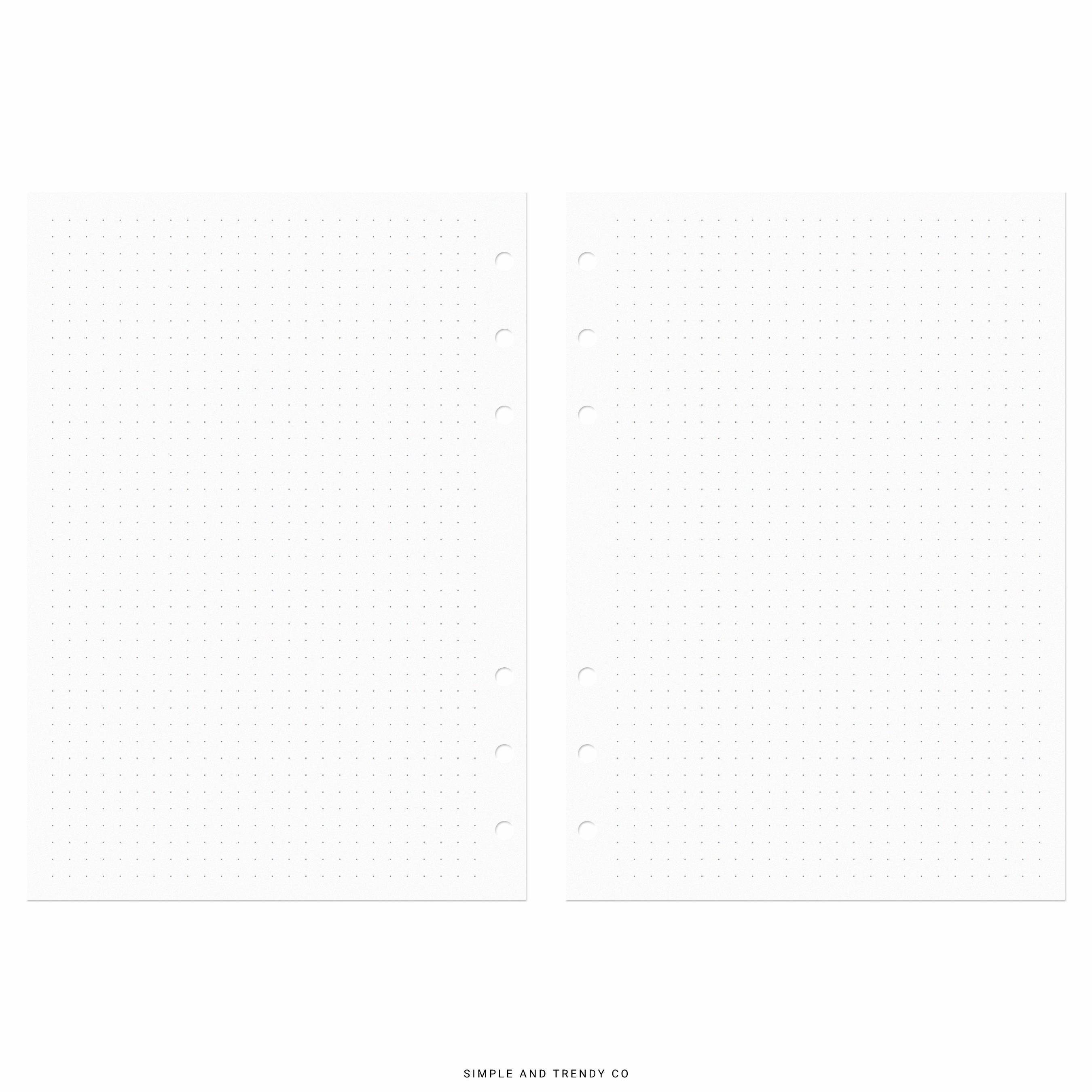 Study Note Paper Dotted Grid A5 Planner Inserts Printable - Etsy