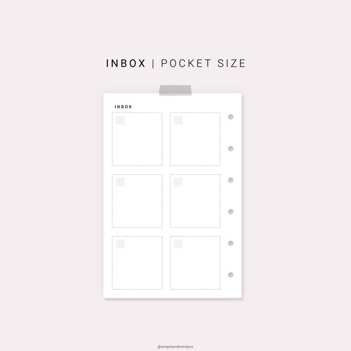 Printable Inbox Pocket Size Inbox Insert Inbox Tracker | Etsy