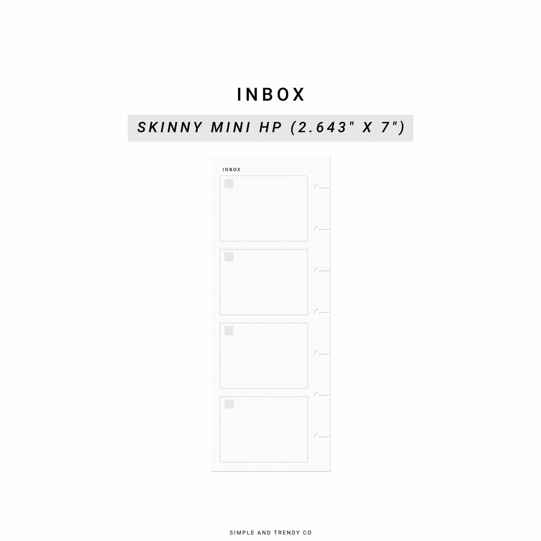 Printable Inbox Skinny Mini HP, Inbox Insert Inbox Tracker Insert, to ...