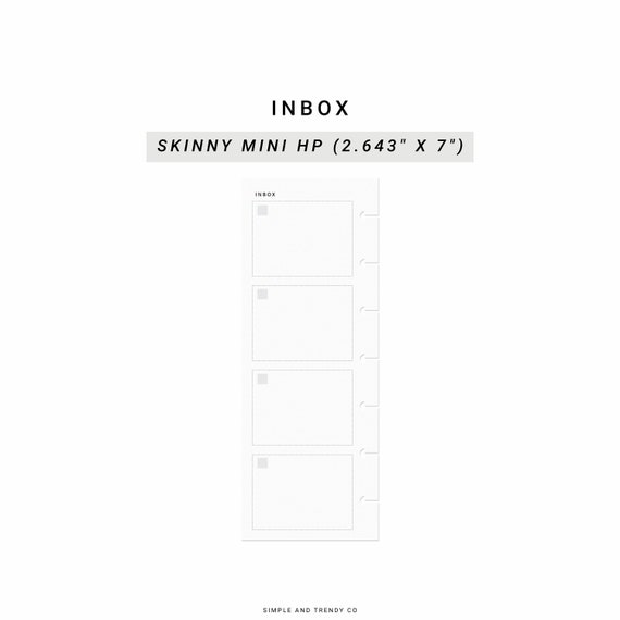 Printable Inbox Skinny Mini HP Inbox Insert Inbox Tracker | Etsy