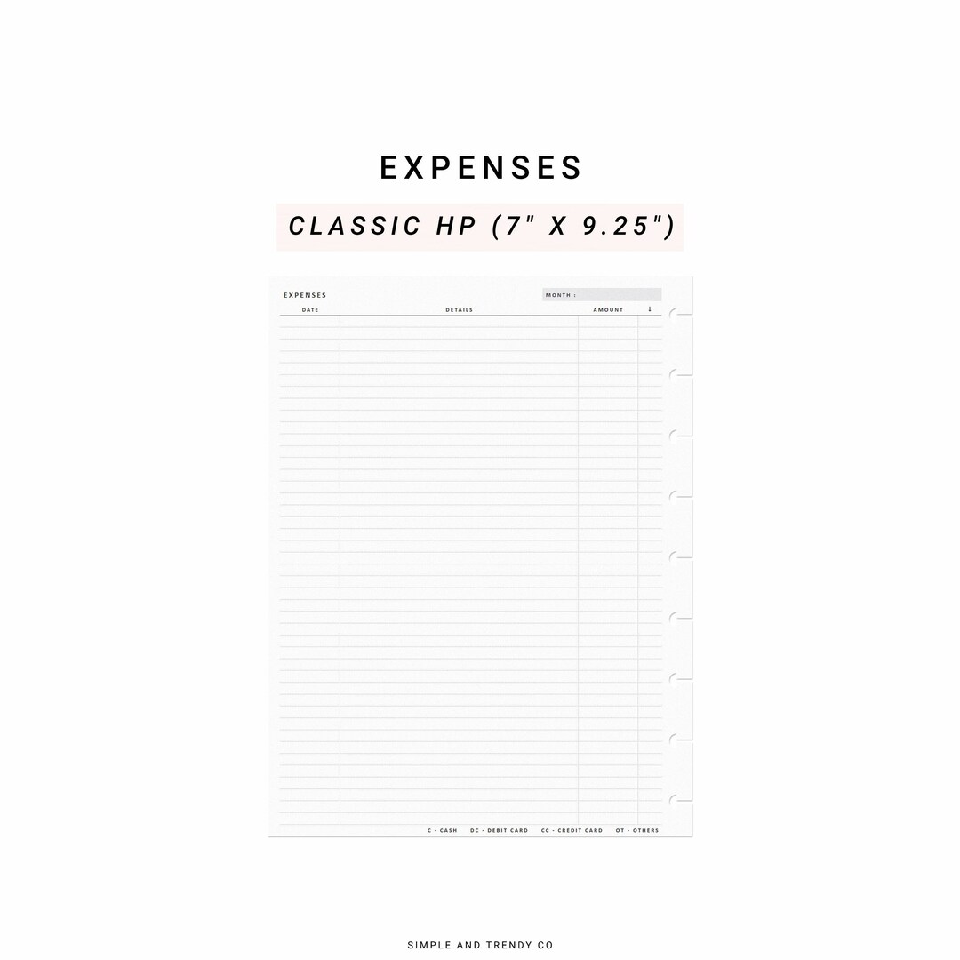 Expense Tracker Happy Planner Classic, Printable Personal Expenses ...