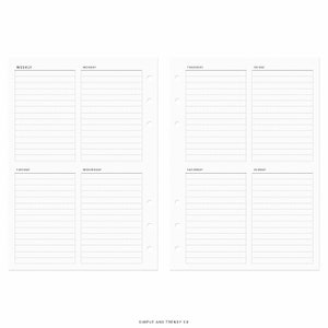 Week on 2 Two Pages Personal Wide, Weekly Agenda Vertical Weekly ...