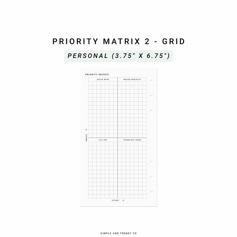Action Priority Matrix Quick Wins Major Projects Fill Ins - Etsy