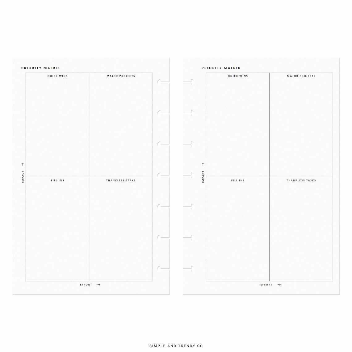 Action Priority Matrix Quick Wins Major Projects Fill Ins - Etsy