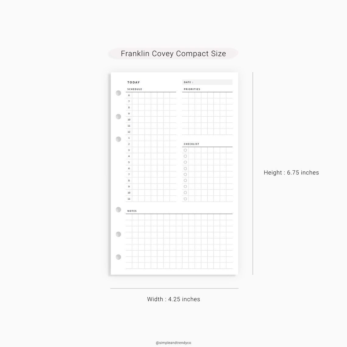 FC Compact Daily Planner Printable Daily Planners and | Etsy
