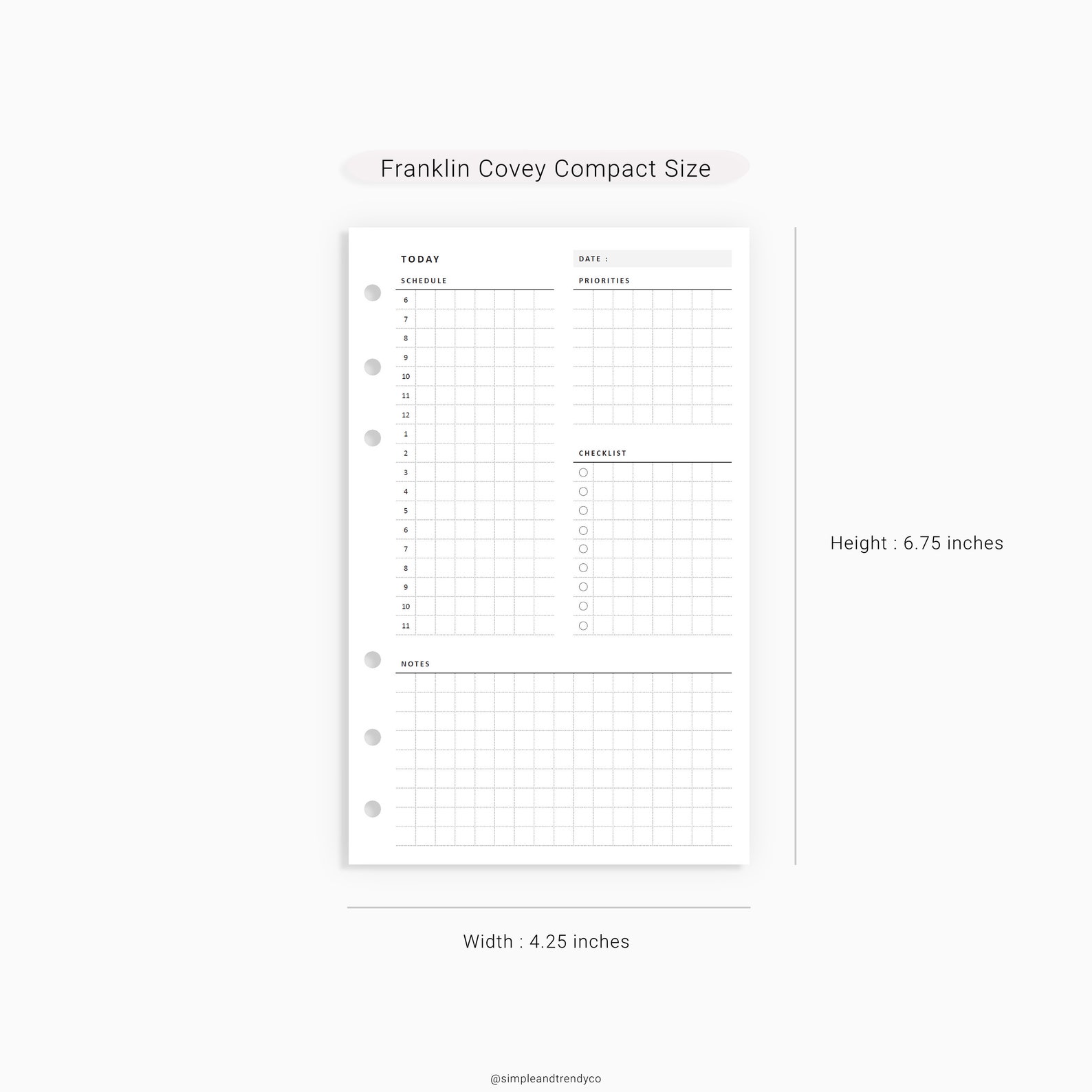 FC Compact Daily Planner Printable Daily Planners and | Etsy
