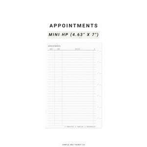 Appointments Happy Planner Mini, Appointment Printable, Scheduling ...