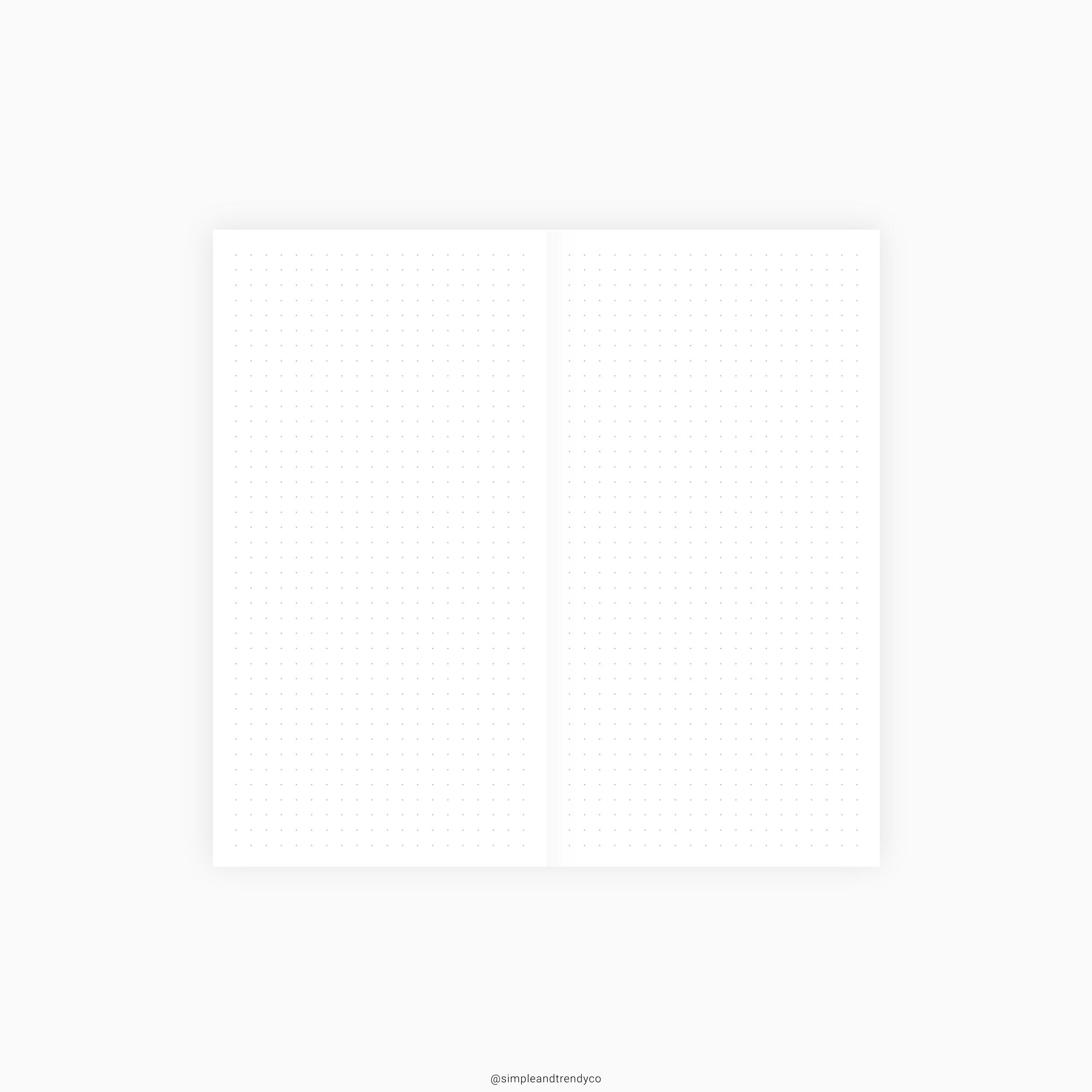 Dot Grid Lined Paper TN Standard Printable Writing Paper | Etsy