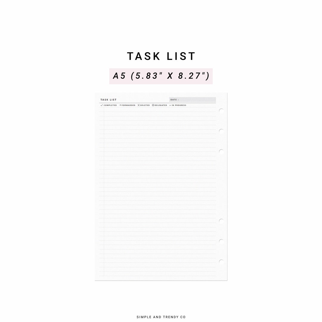 Printable to Do List A5 Planner Inserts Daily to Do List - Etsy
