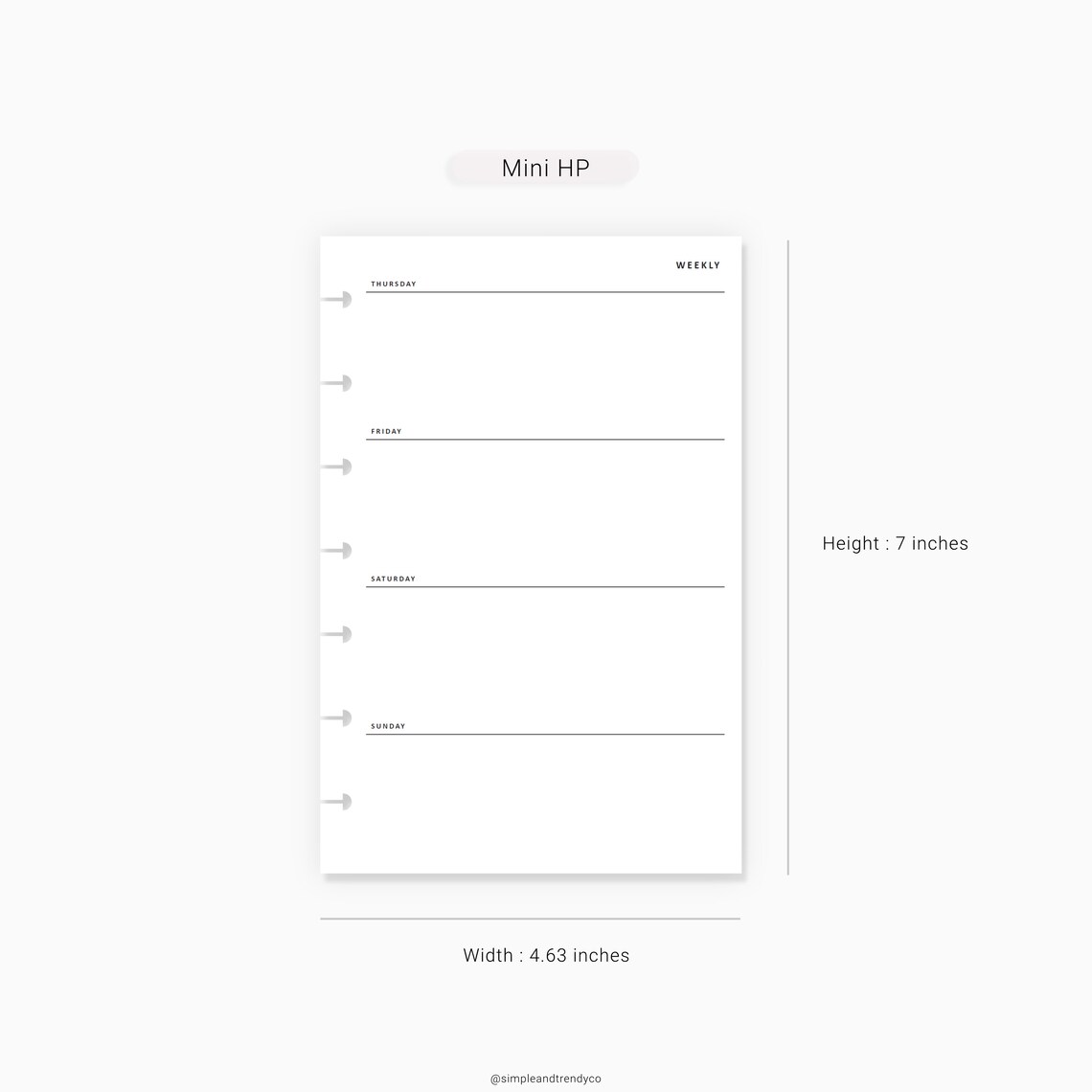 Weekly Planner Printable Happy Planner Mini Weekly Schedule | Etsy