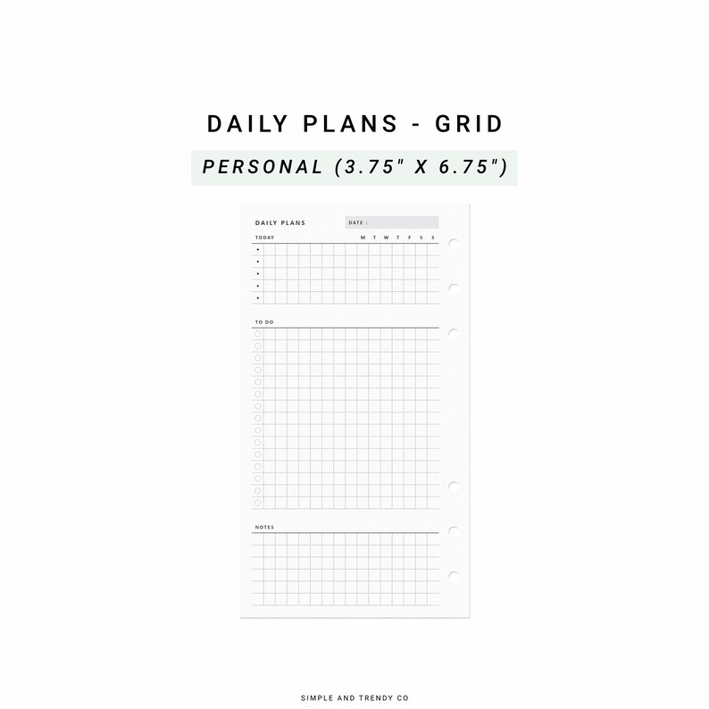 Daily Planner Printable Personal Planner Inserts, Daily Organizer ...