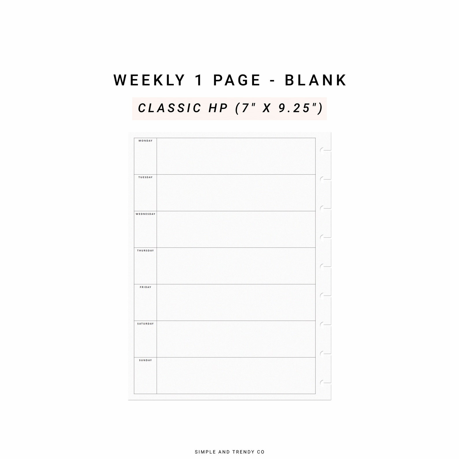 Weekly on One Page Weekly Planner Pages Printable Happy - Etsy