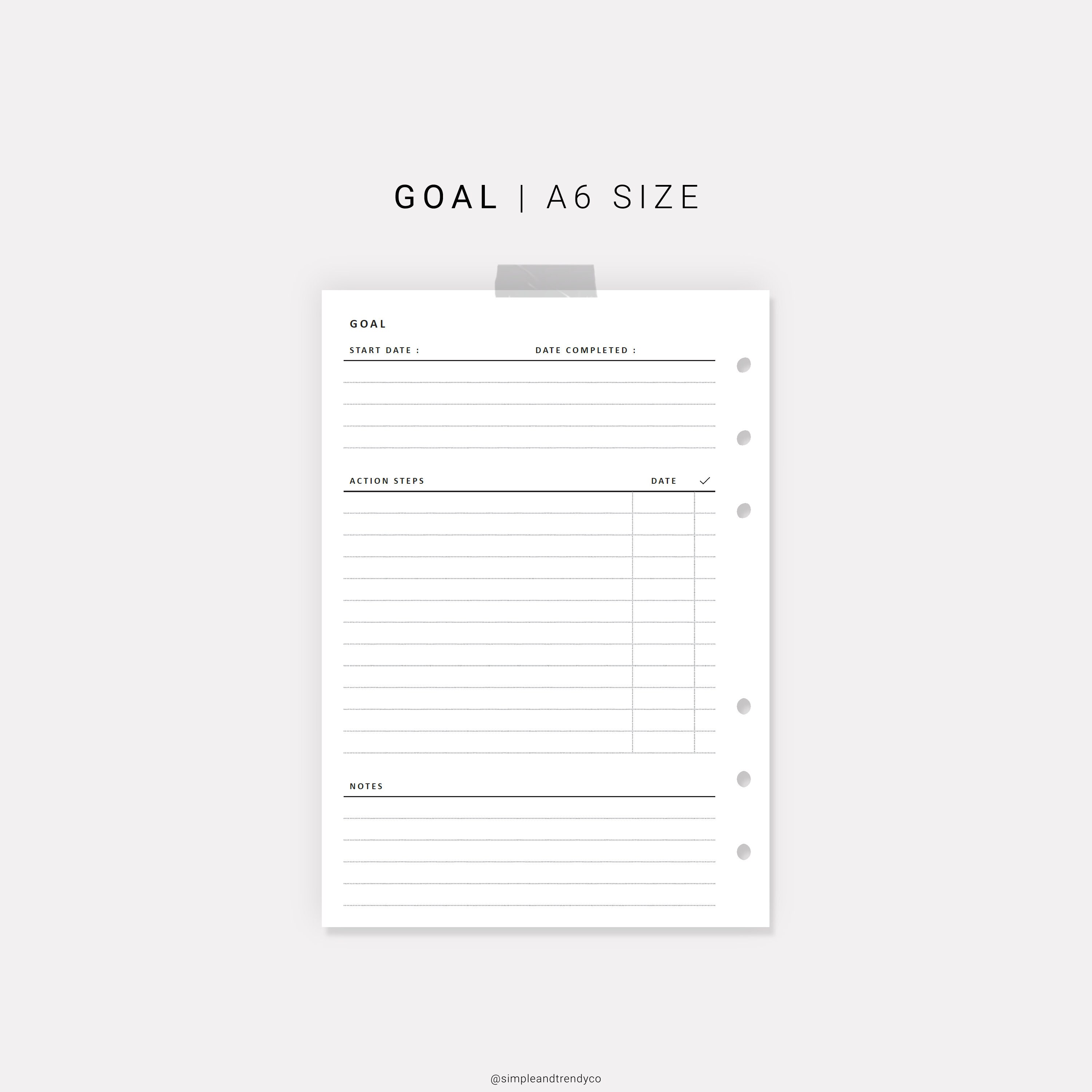 Goal A6 Inserts Goal Setting Goal Planner Goal Tracker | Etsy Goal A6 Inserts Goal Setting Goal Planner Goal Tracker | Etsy