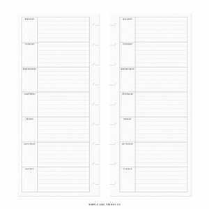 Weekly on One Page, Weekly Planner Pages Skinny Classic Happynichi ...