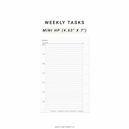 Weekly on One Page Weekly Planner Pages Printable Happy - Etsy