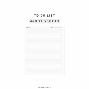 Printable to Do List Daily to Do List A5 Wide to Do - Etsy
