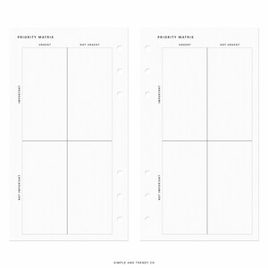 Priority Matrix Urgent Not Urgent Important Not Important, Personal ...