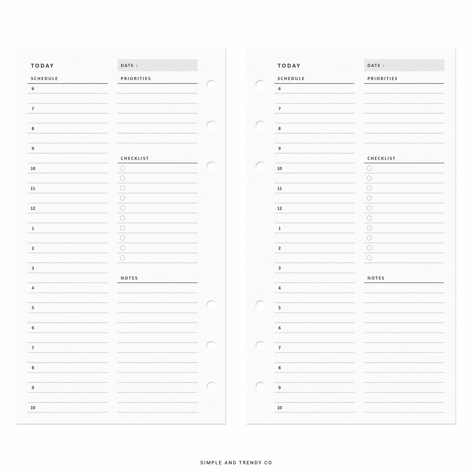 Daily Planner Printable Personal Planner Inserts Daily - Etsy