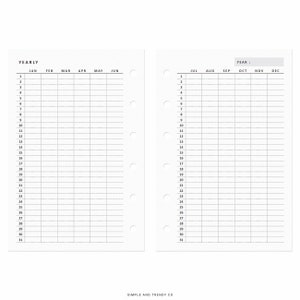 Yearly Vertical Planner 2 Page Pocket Size, Printable Yearly Overview ...
