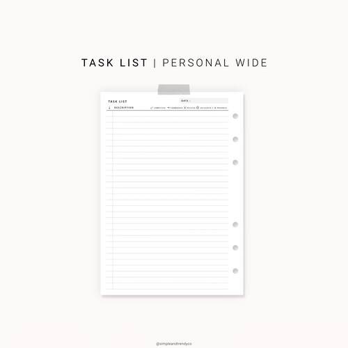 Personal Wide Inserts Personal Wide Planner Printable | Etsy