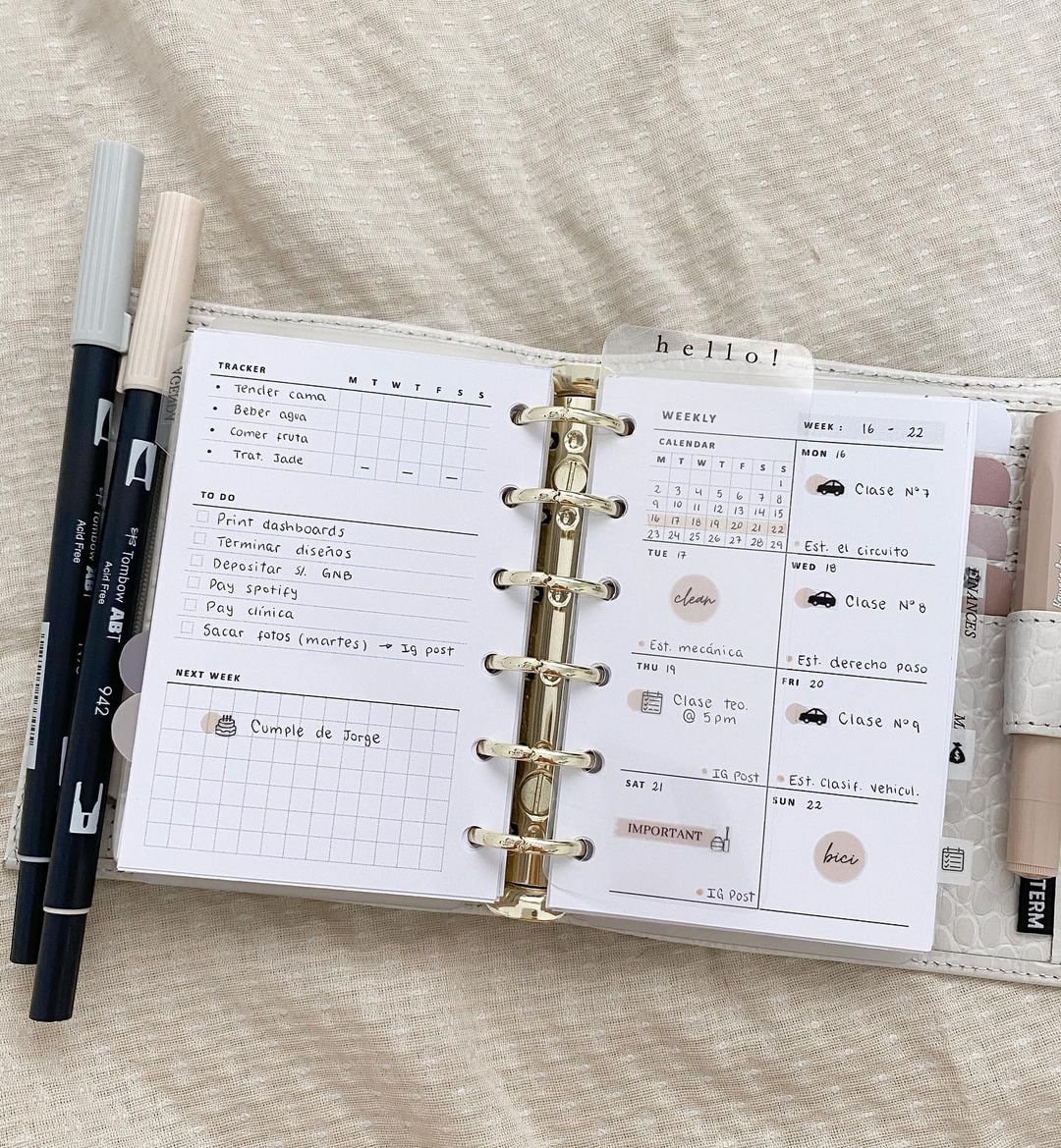 Week on One Page Printable Pocket Size Weekly 1 Page Vertical | Etsy