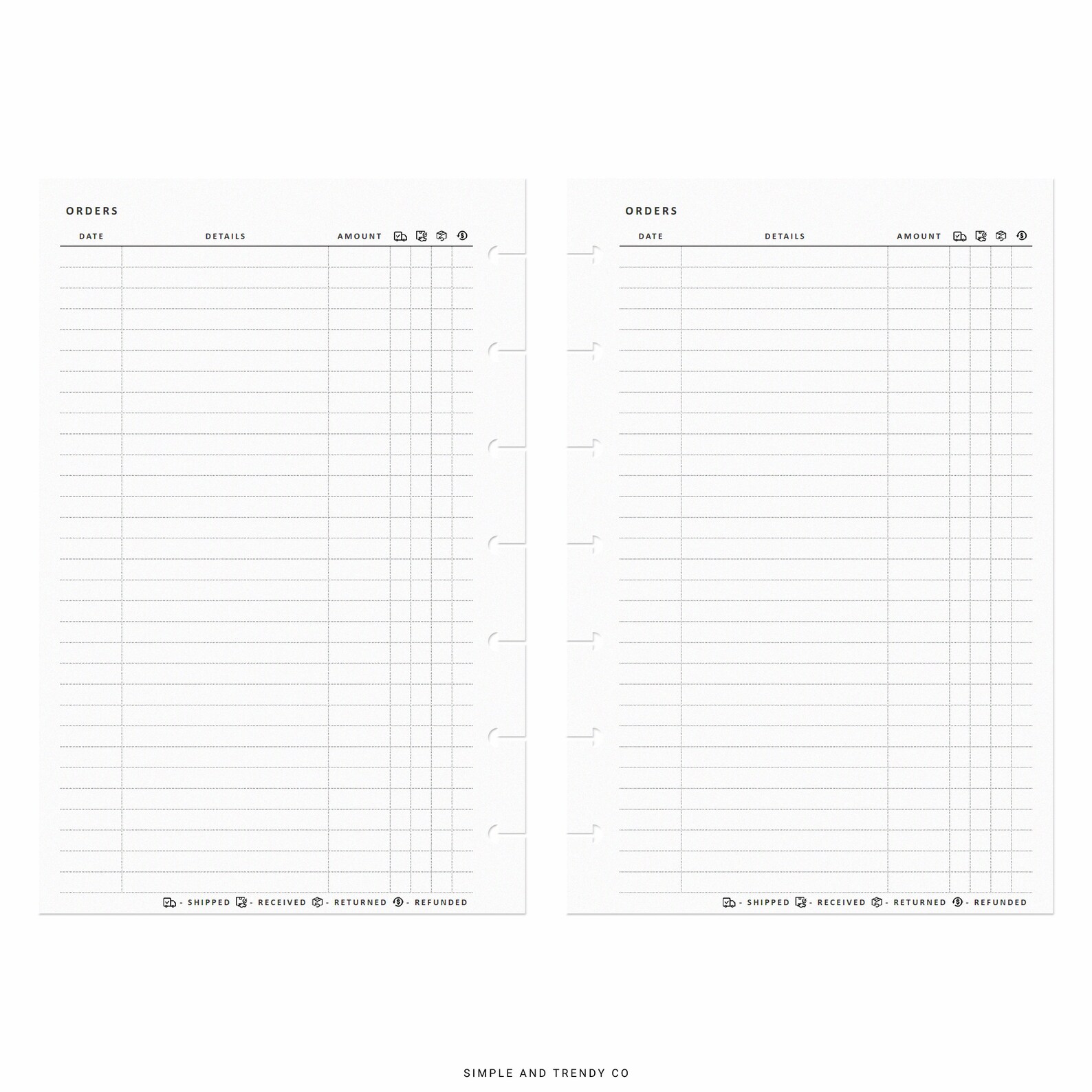 Order Tracker Printable Happy Planner Mini - Etsy
