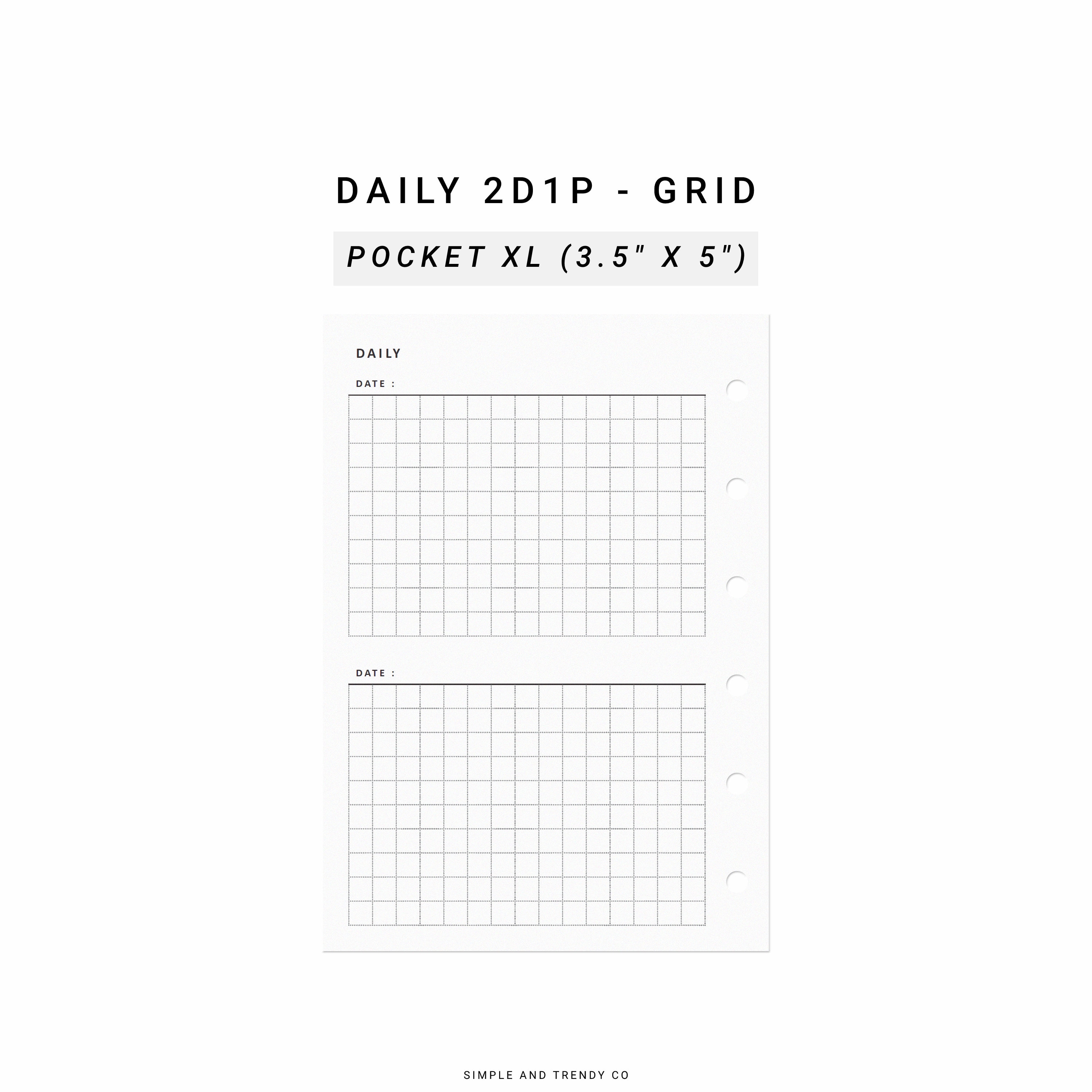 2 Days on 1 Page Pocket XL Printable Daily Planner Daily to - Etsy