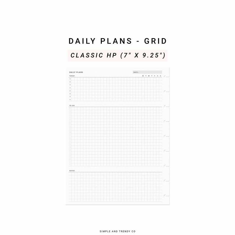Daily Planner Printable Happy Planner Classic Daily - Etsy