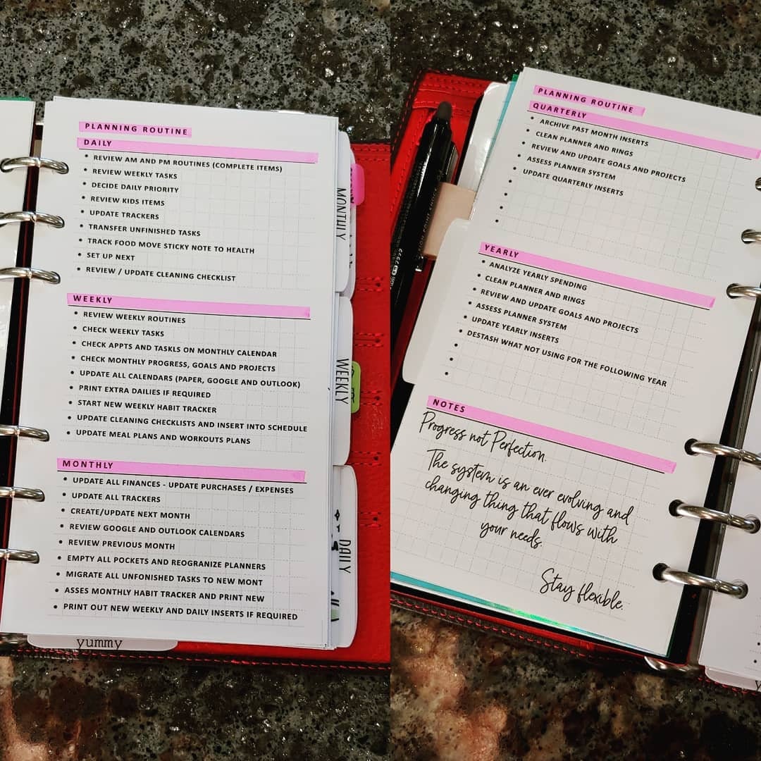 Planning Routine Printable Personal Planner Inserts | Etsy