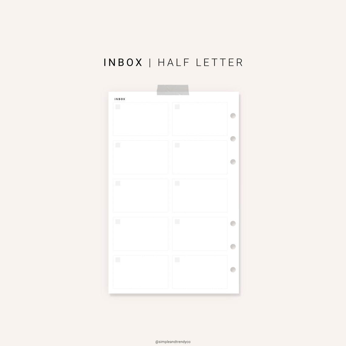 Printable Inbox Half Size Half Letter Inserts Inbox Insert | Etsy