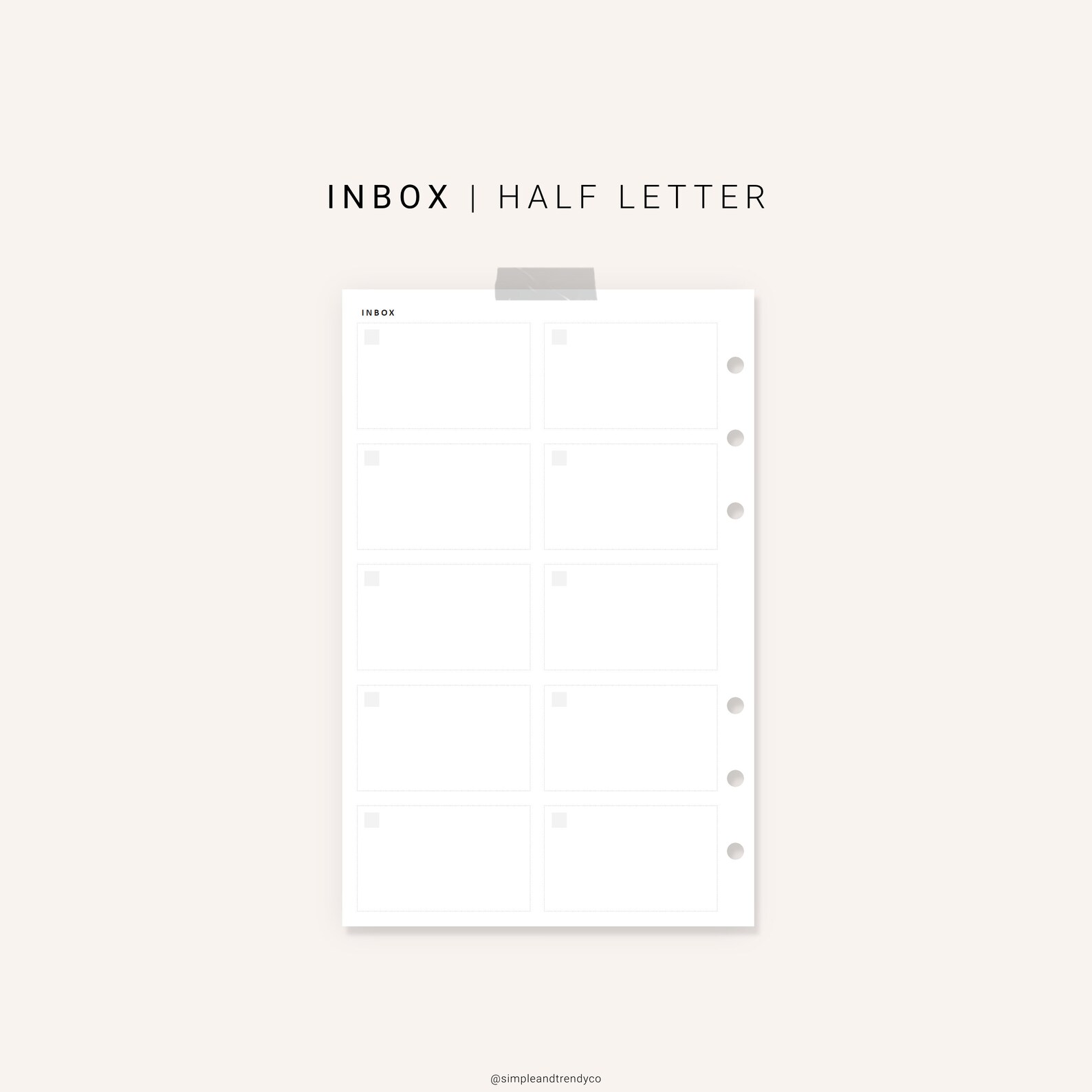 Printable Inbox Half Size Half Letter Inserts Inbox Insert | Etsy