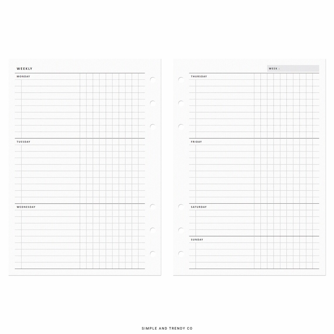 Weekly Planner Printable Personal Wide Weekly to Do - Etsy