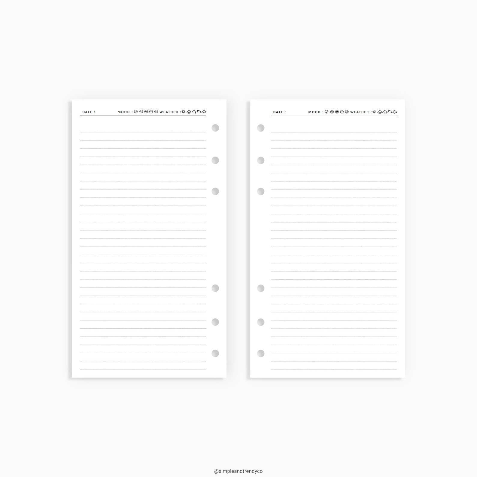 Printable Diary Pages Travel Journal Personal Planner | Etsy