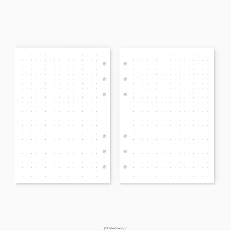 Dot Grid Lined Paper A6 Inserts Printable Writing Paper Blank | Etsy