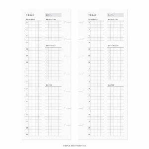 Daily Planner Printable Skinny Mini HP, Daily Organizers, Daily Agenda ...
