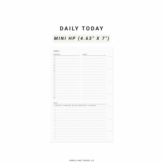 Daily Planner Happy Planner Mini Printable Undated Day - Etsy