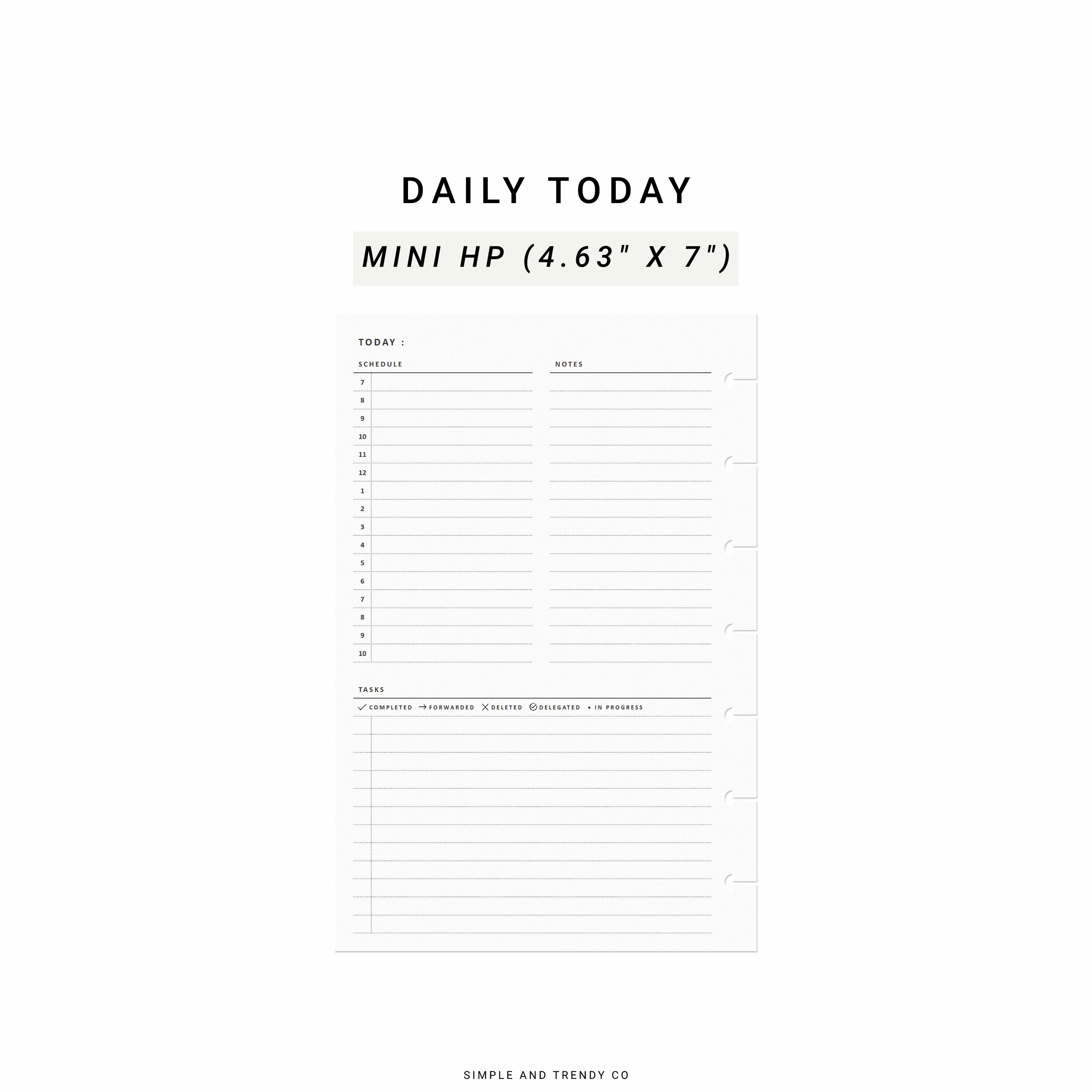 Daily Planner Happy Planner Mini Printable Undated Day - Etsy