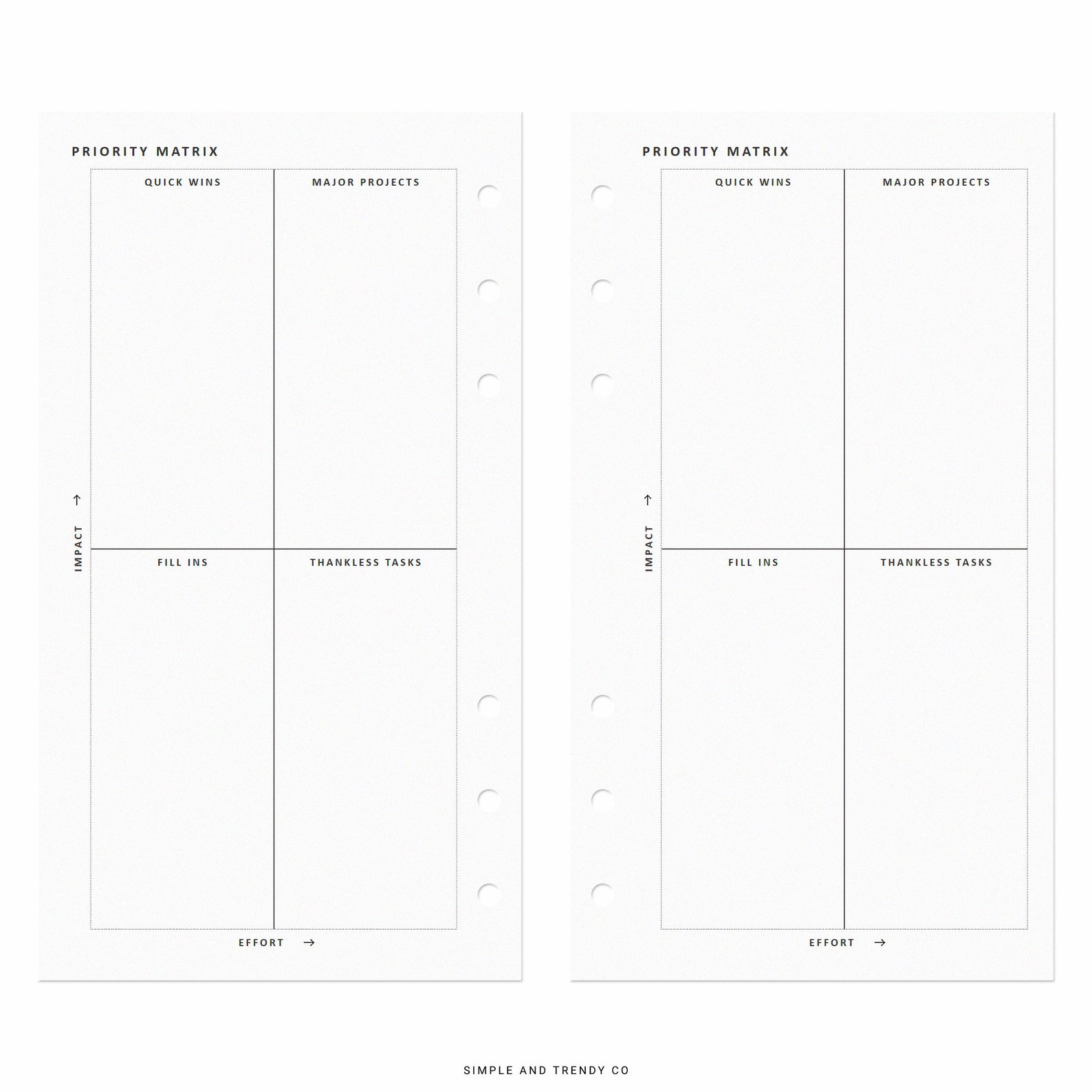Action Priority Matrix Quick Wins Major Projects Fill Ins - Etsy