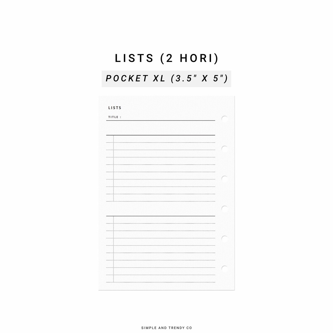 List Tracker Pocket XL, Grocery List Shopping List, Wish List Bucket ...