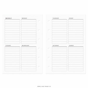 Week on 2 Two Pages Pocket Size, Weekly Agenda Vertical Weekly Planner ...