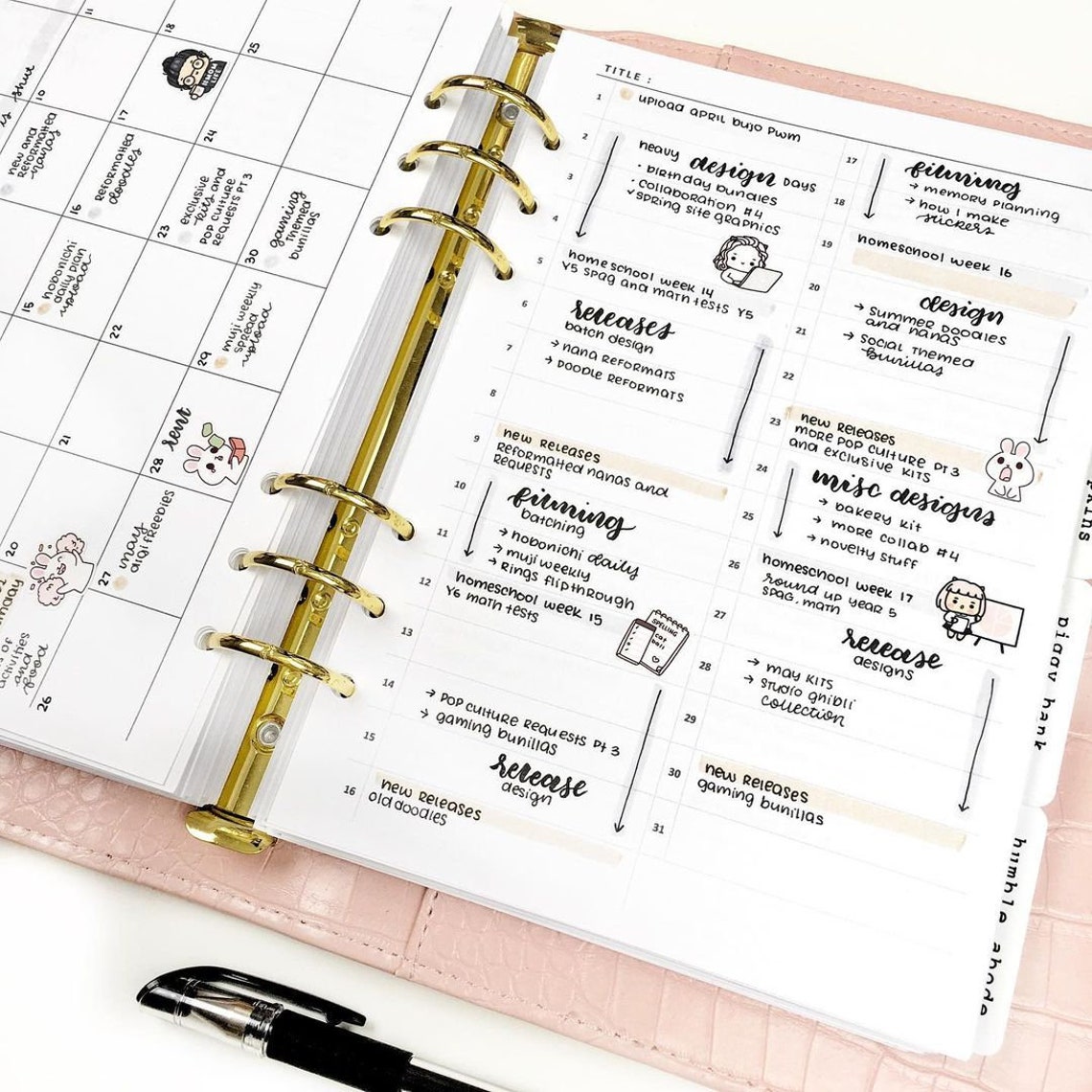 Monthly List 2 Column A5 Planner Inserts Printable Month on 1 - Etsy