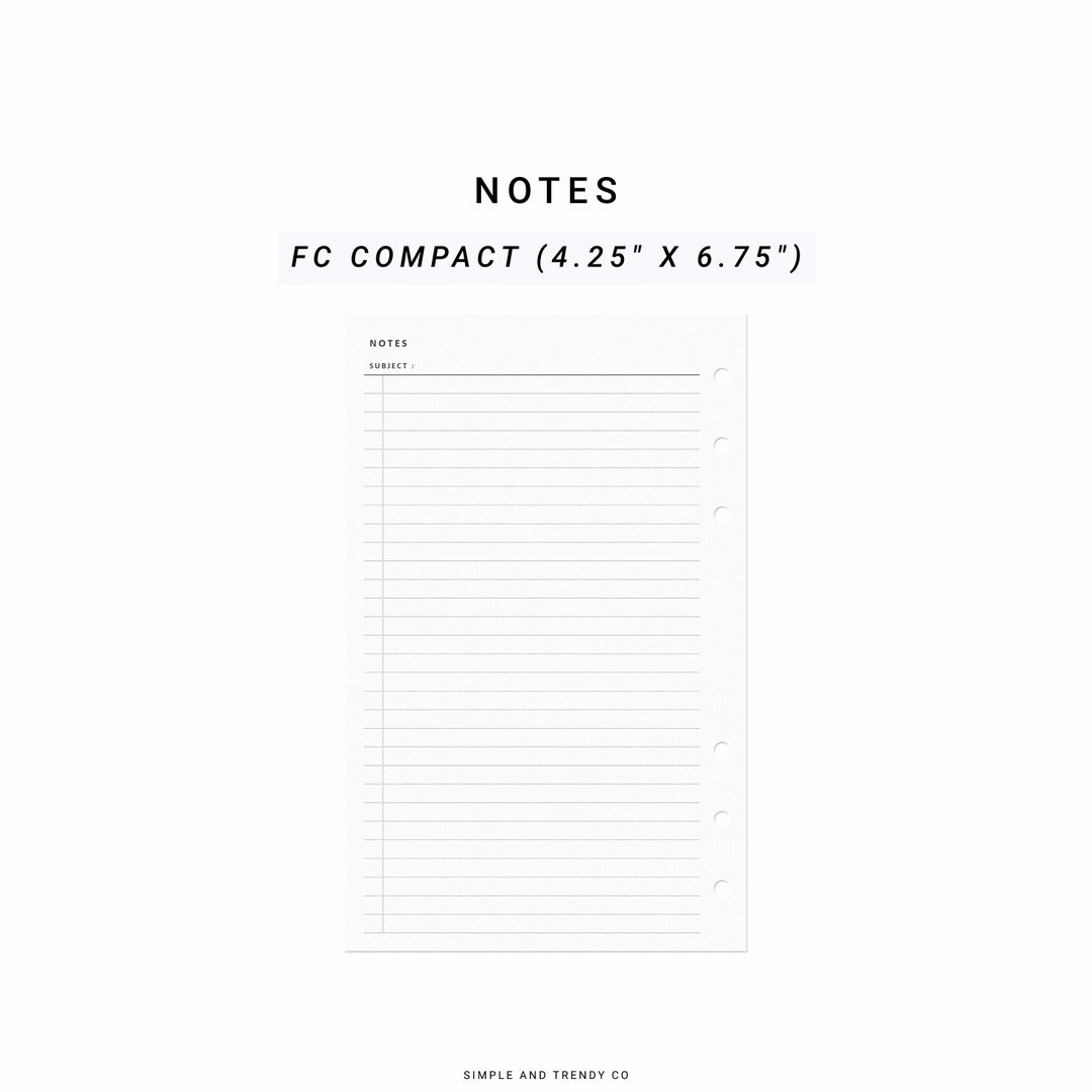 Notes Paper FC Compact Size, Printable Writing Paper Lined Notes, Study ...