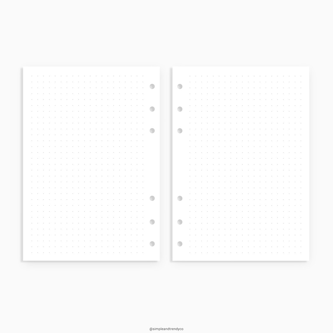 Dot Grid Lined Paper Personal Wide Printable Writing Paper | Etsy