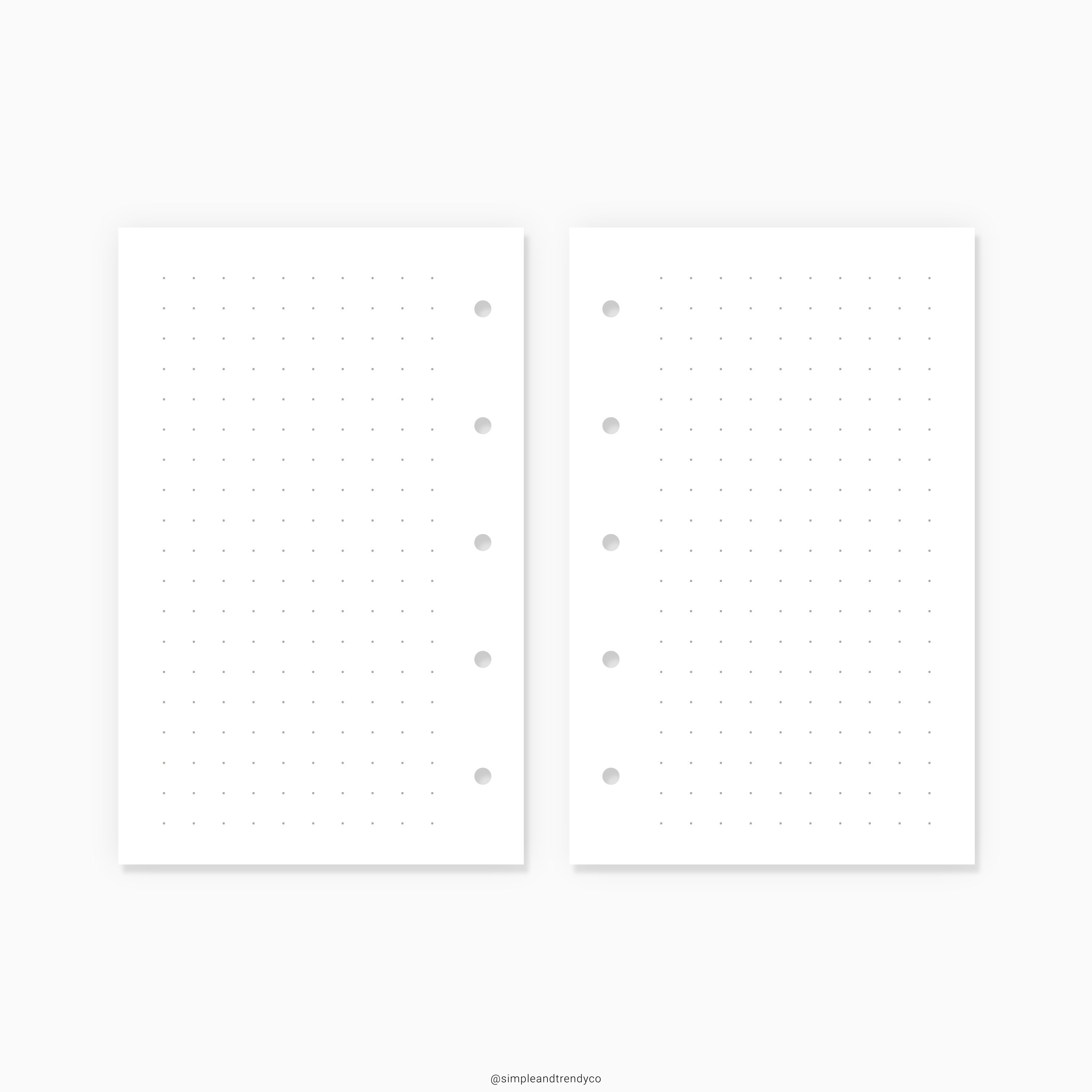 Dot Grid Lined Paper Mini Size Filofax Mini Printable | Etsy