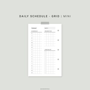 Daily Planner Printable Mini Size Filofax Mini Daily | Etsy