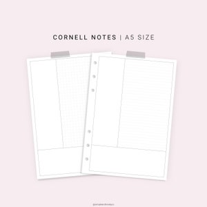 Cornell Notes Printable Notes Set A5 Planner Inserts Cornell | Etsy