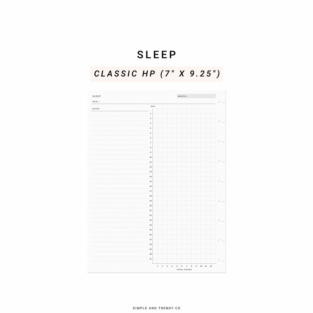 Sleep Tracker Happy Planner Classic, Sleep Log Printable, Sleep Cycle ...