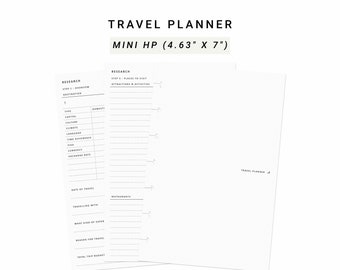 Travel Planner Printable Trip Itinerary Packing List Digital - Etsy
